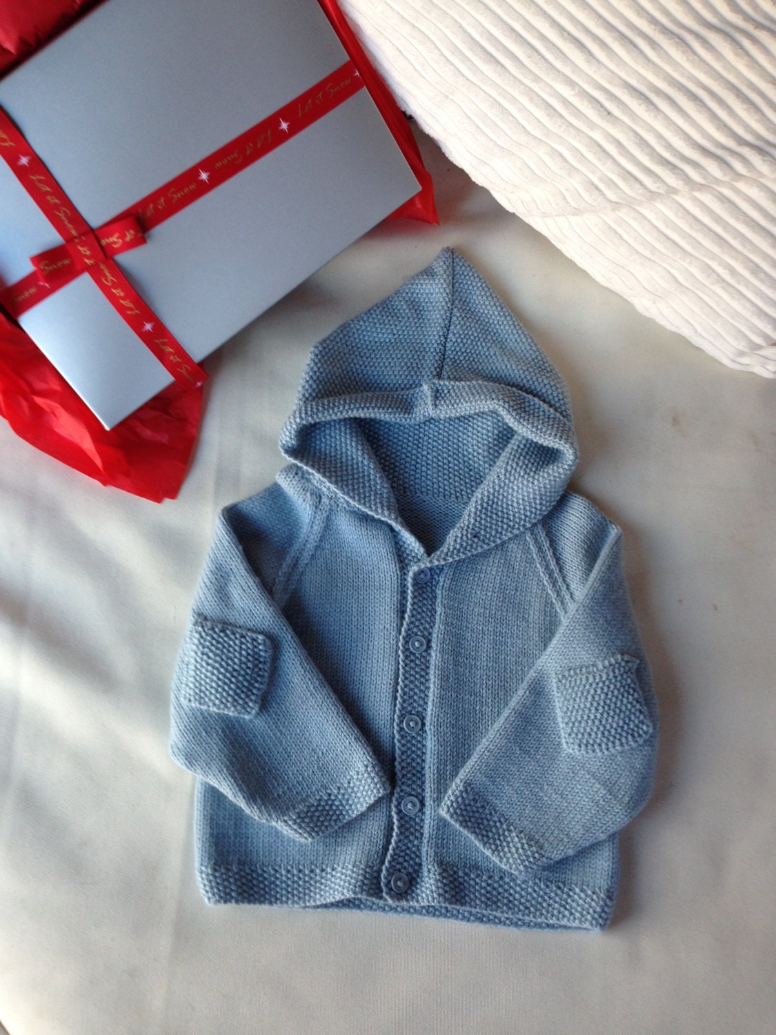 Luxury Cashmere & Merino Wool Baby Hooded Moss Stitch Jacket - Etsy