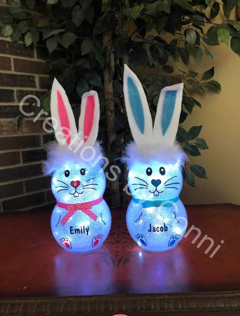 Easter Bunnies Light up Easter Bunnies Personalized Easter - Etsy