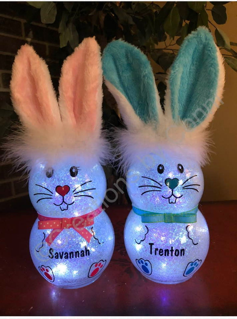 Easter Bunnies Light up Easter Bunnies Personalized Easter - Etsy