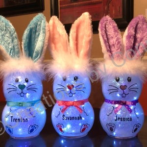 Easter Bunnies Light up Easter Bunnies Personalized Easter - Etsy