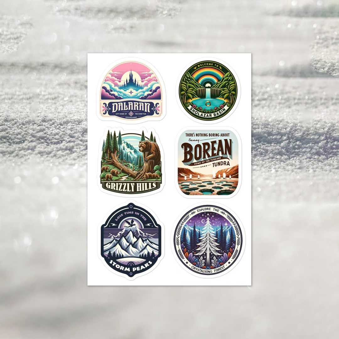 Vintage Northrend Travel Stickers • World of Warcraft • Stickersheet - Etsy
