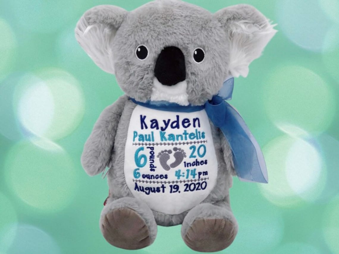 Personalized Koala Birth Announcement Stuffed Animal Birth - Etsy