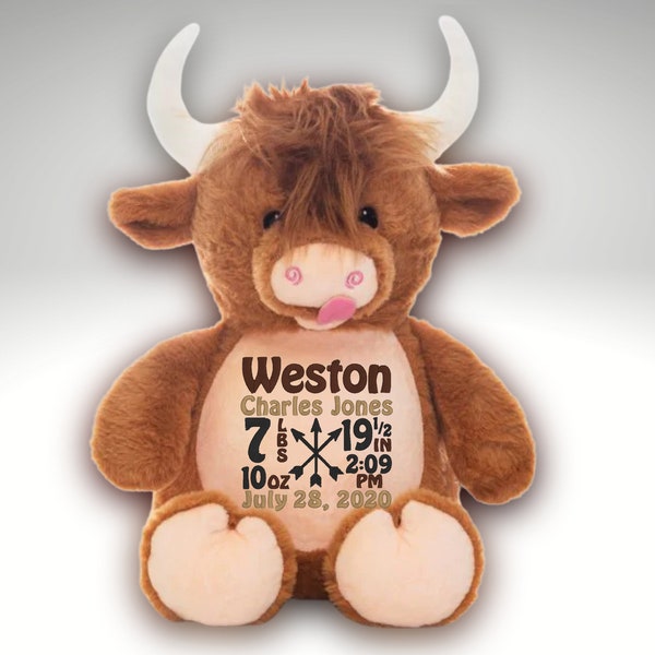 Highland Cow Birth Announcement - Etsy