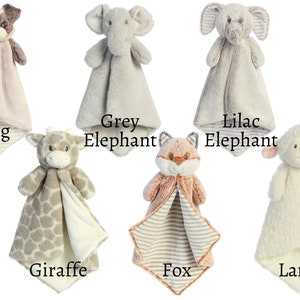 Personalized Animal Lovey Custom Baby Lovey Embroidered - Etsy