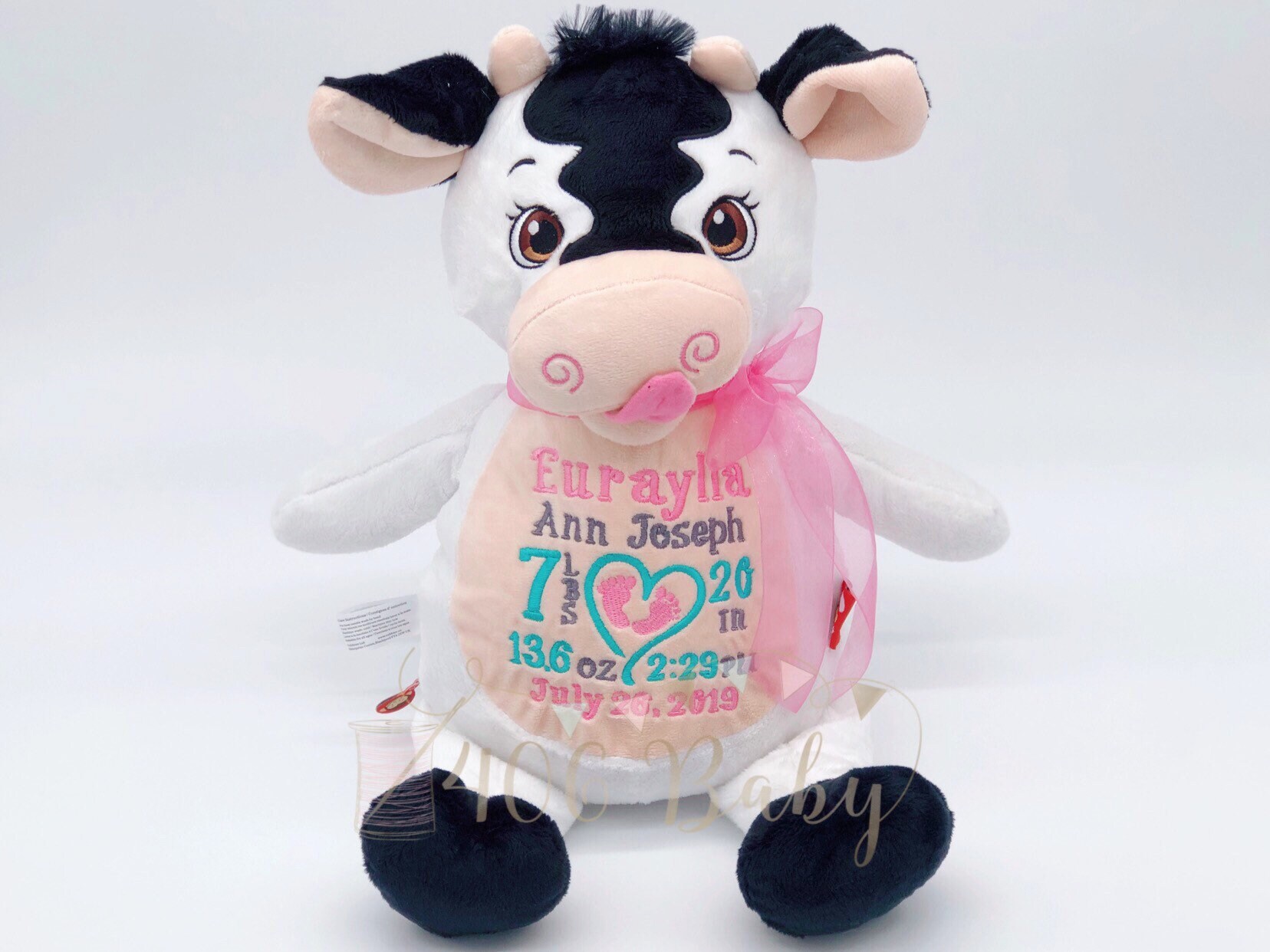 Personalized Cow Birth Announcement Stuffed Animal Birth | Etsy