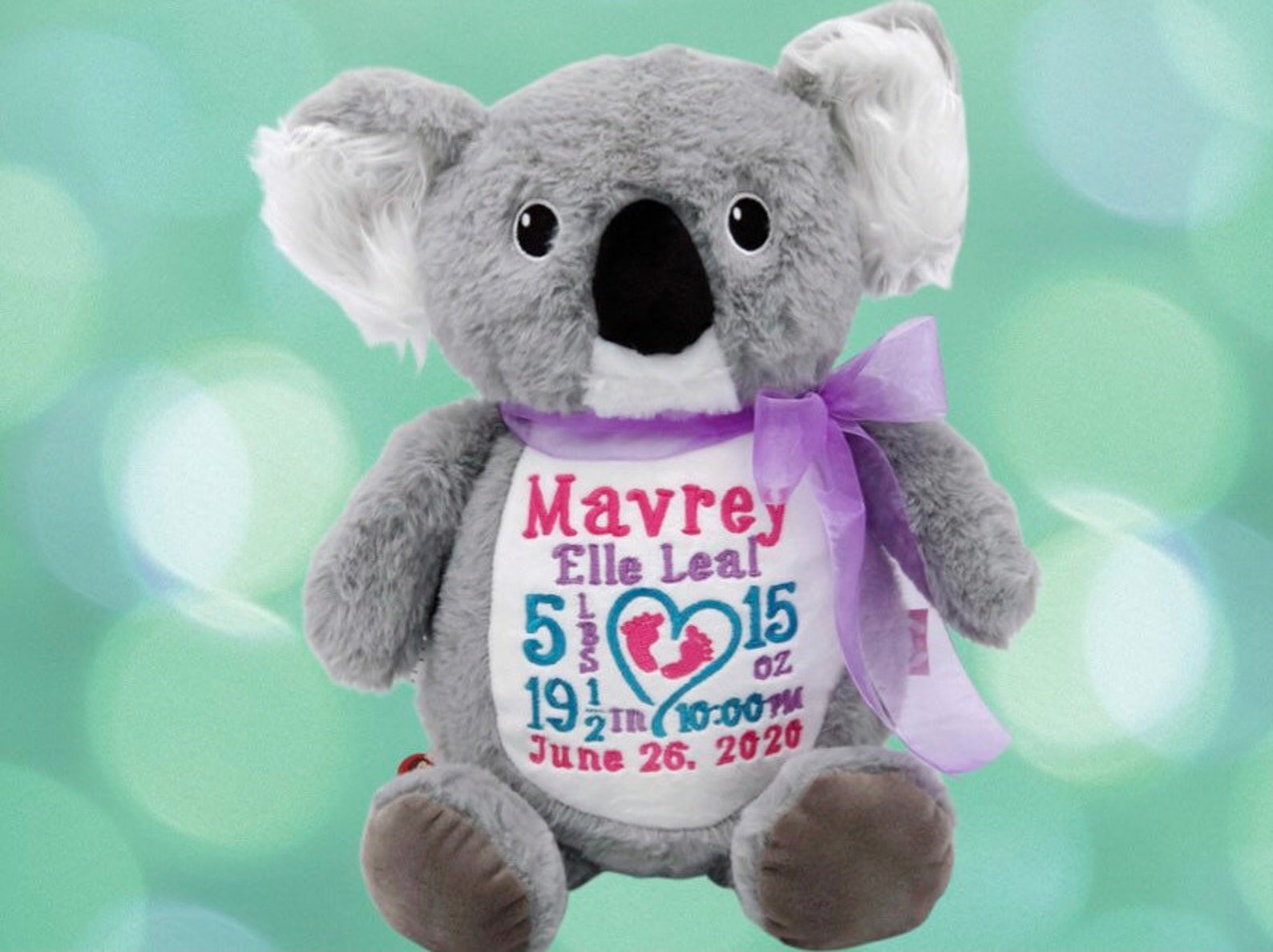 Personalized Koala Birth Announcement Stuffed Animal Birth - Etsy