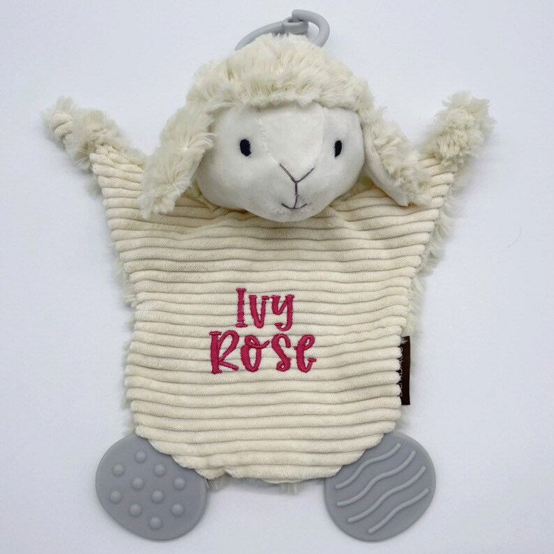 Personalized Lovey With Rattle Embroidered Pacifier Holder - Etsy