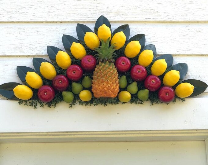 Lg Williamsburg Style Triangular Mixed Fruit and Pineapple Fan, Fruit ...