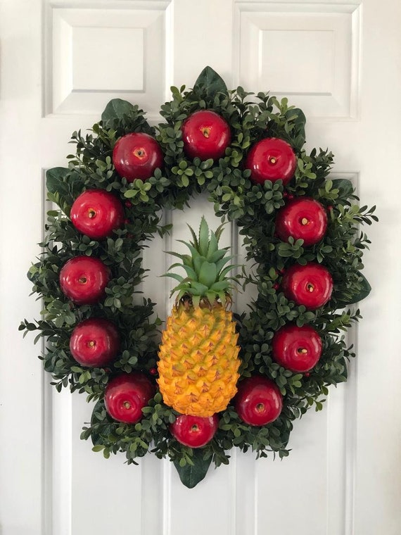 Lg Oval Williamsburg Style Colonial Apple Pineapple Magnolia | Etsy