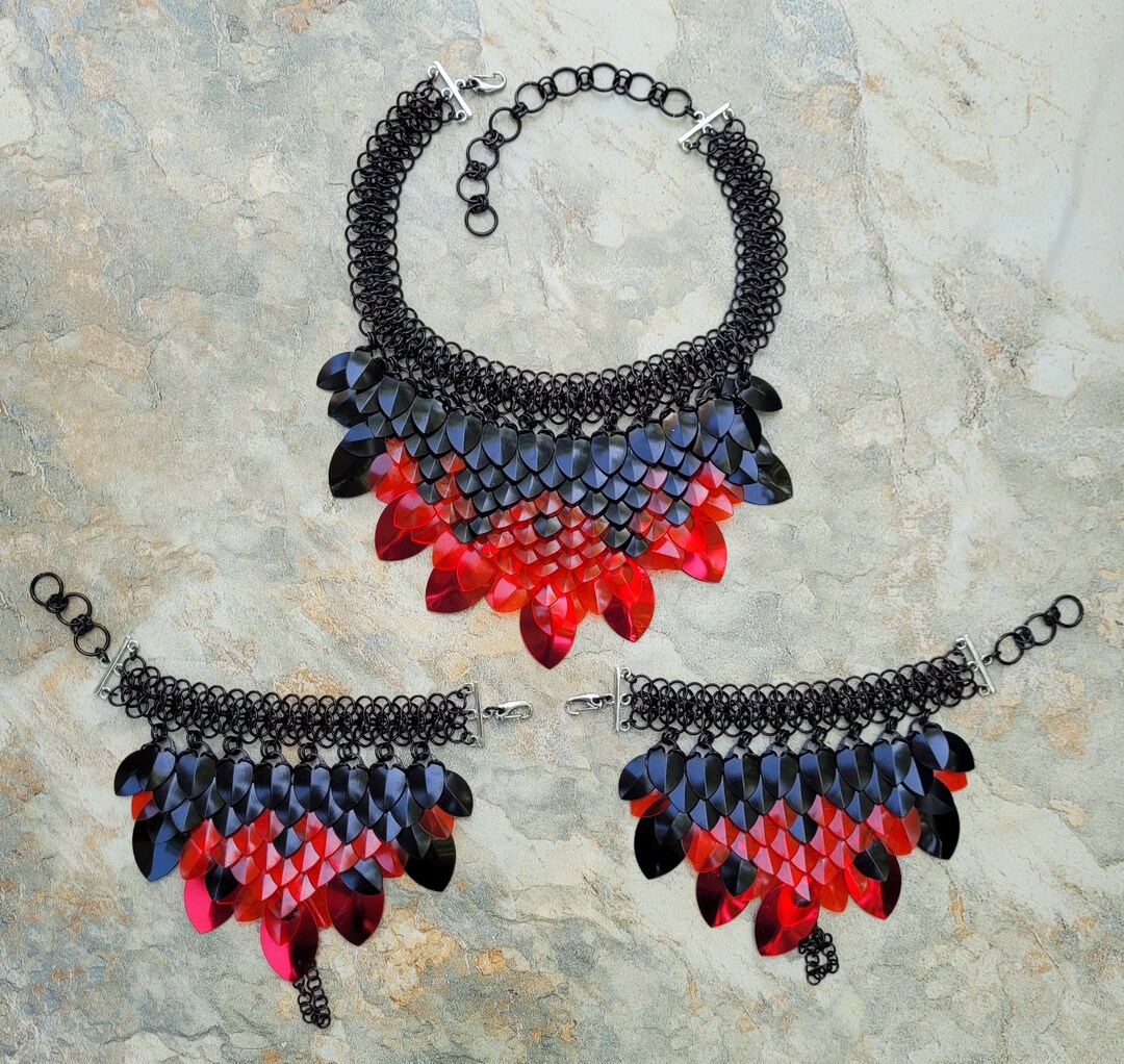 Dragon Scale Hand Armor and Armor Necklace With Koi Scale Tops ...