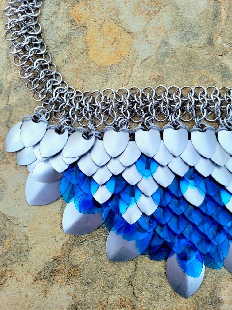 Dragon Scale Mail Armor Necklace and Hand Armors With Koi - Etsy