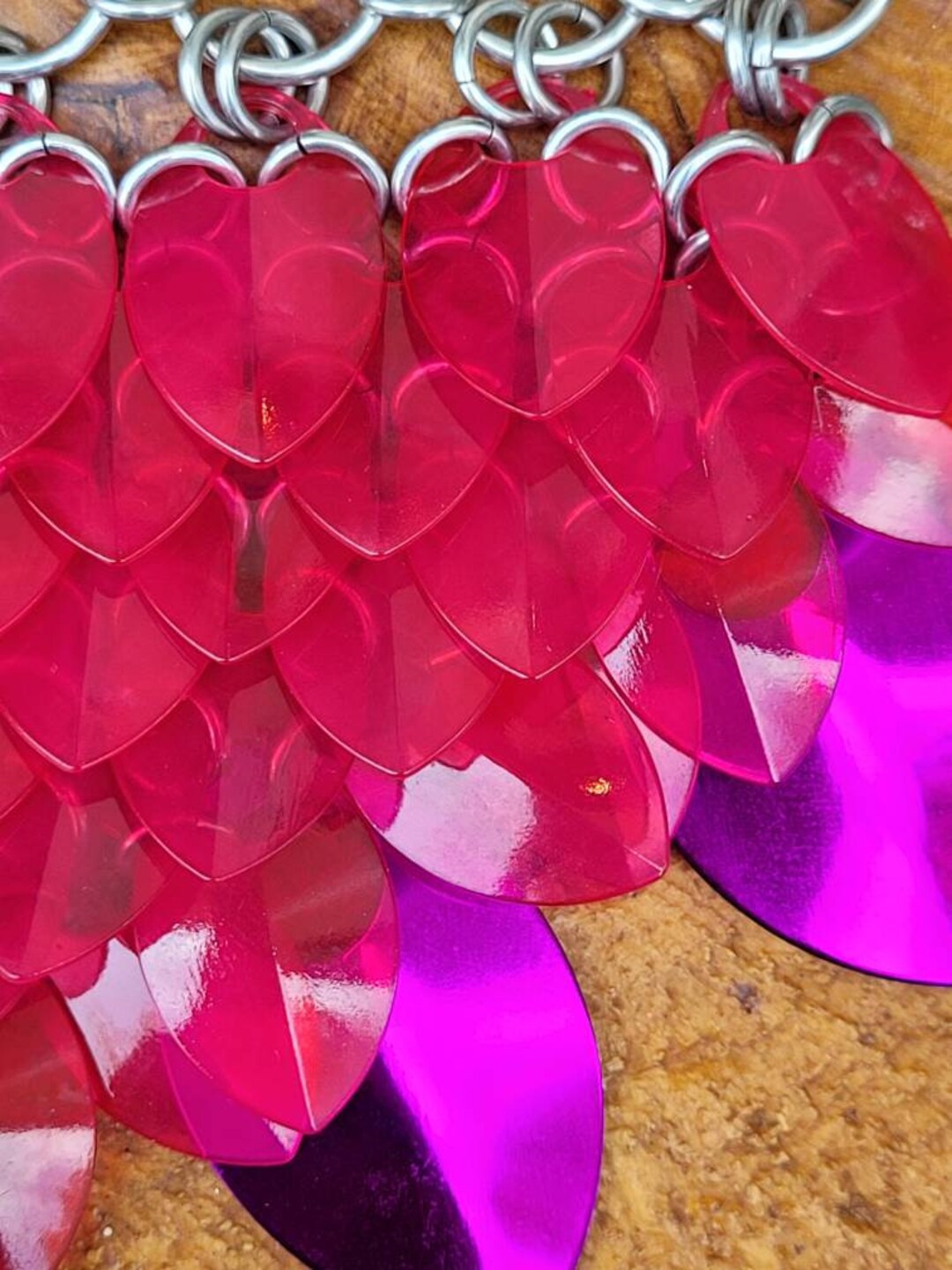 Glory of the 80's Custom Dyed Dragon Scale Mail Hand Armor - Etsy