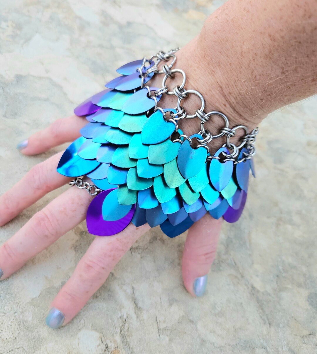 Blue Dragon Scale Mail Titanium Hand Armor - Etsy