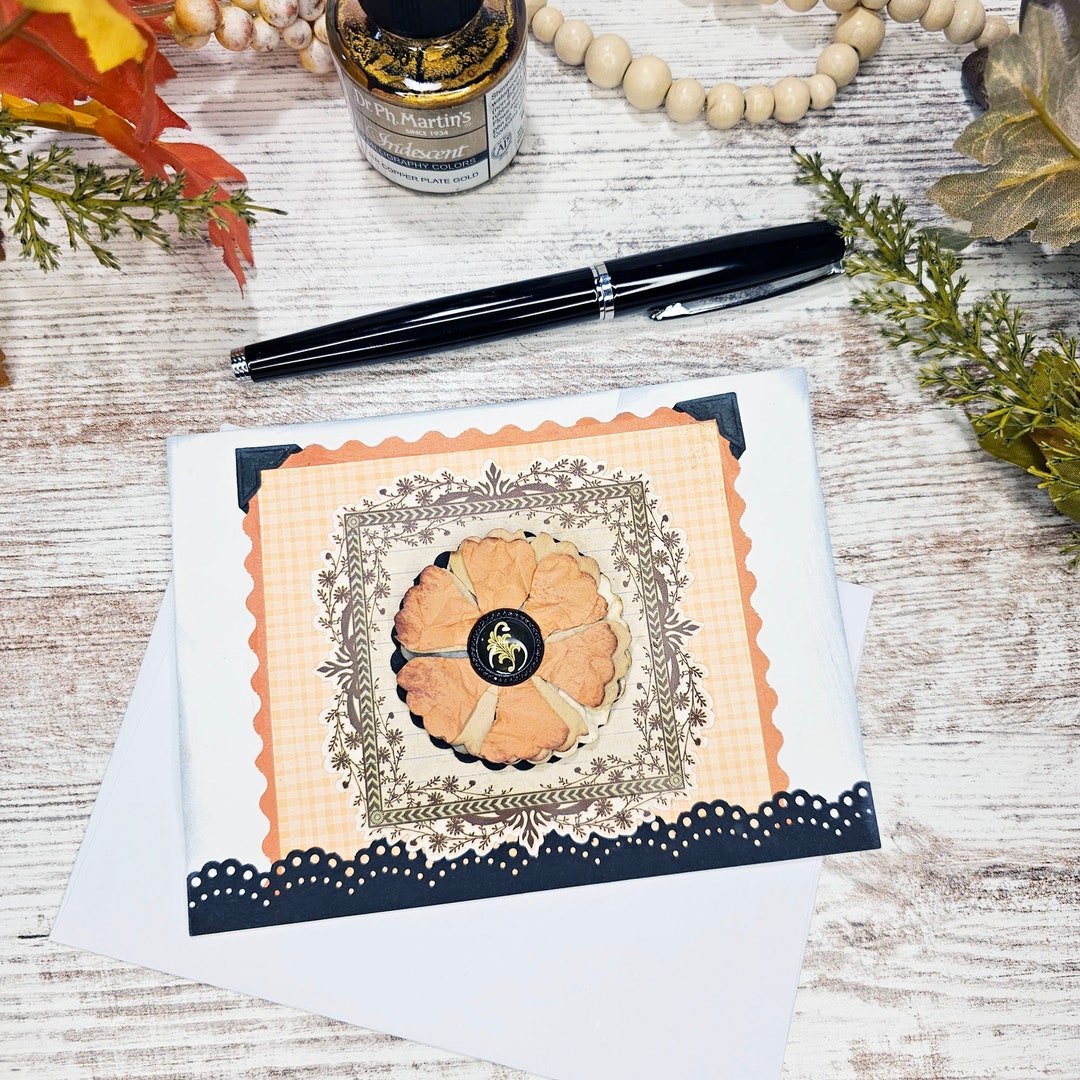 Greeting, Fall Card No.4, Blank Inside, Handmade, One of a Kind - Etsy