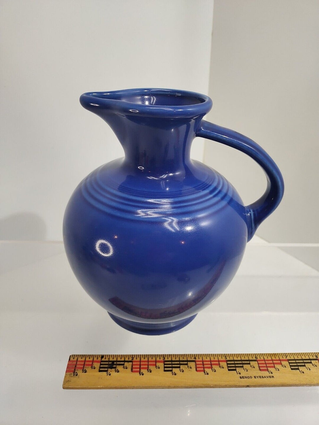 Fiesta Blue 7.5 Tall Handled Pitcher HLC Fiestaware Rings - Etsy