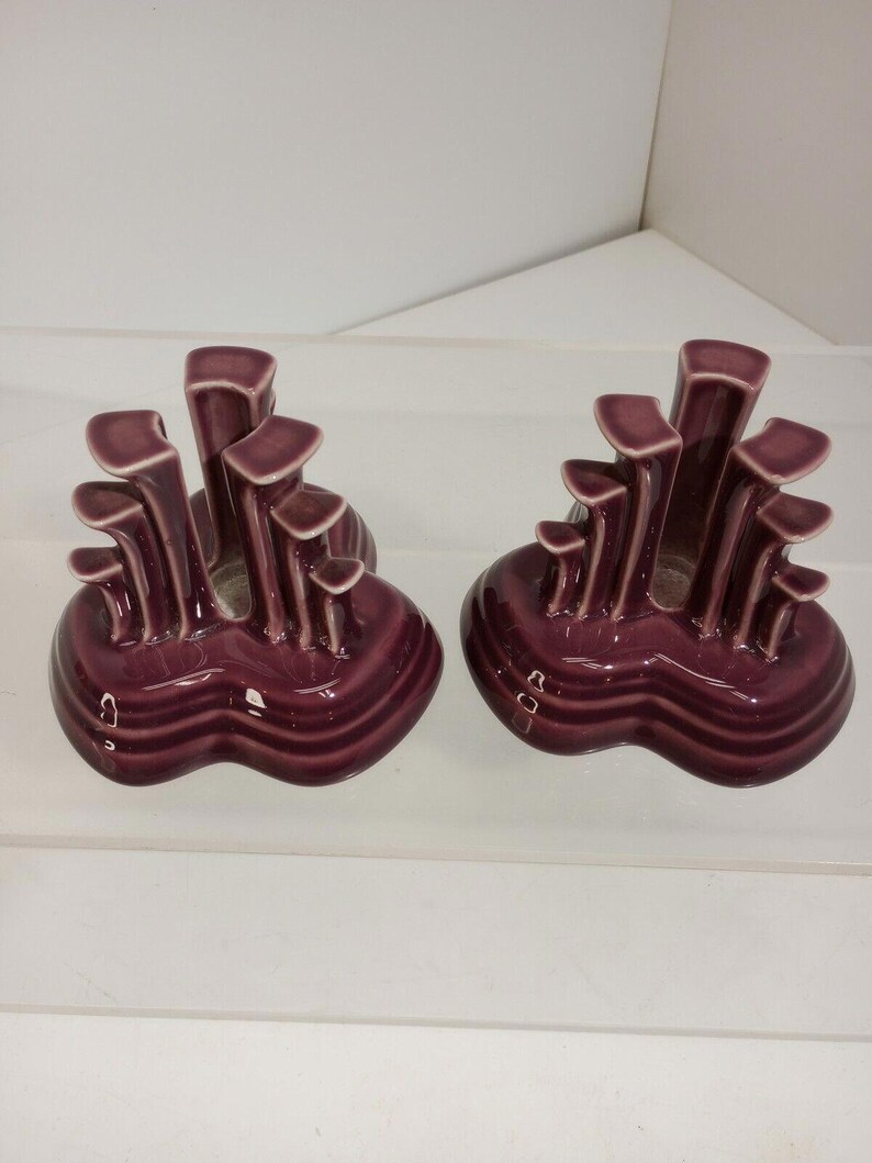 Fiestaware Pyramid Candle Holder Set of 2 in Claret Fiestaware USA - Etsy