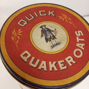 Retro Style quaker Oats Round Tin W/ Lid 1992 - Etsy