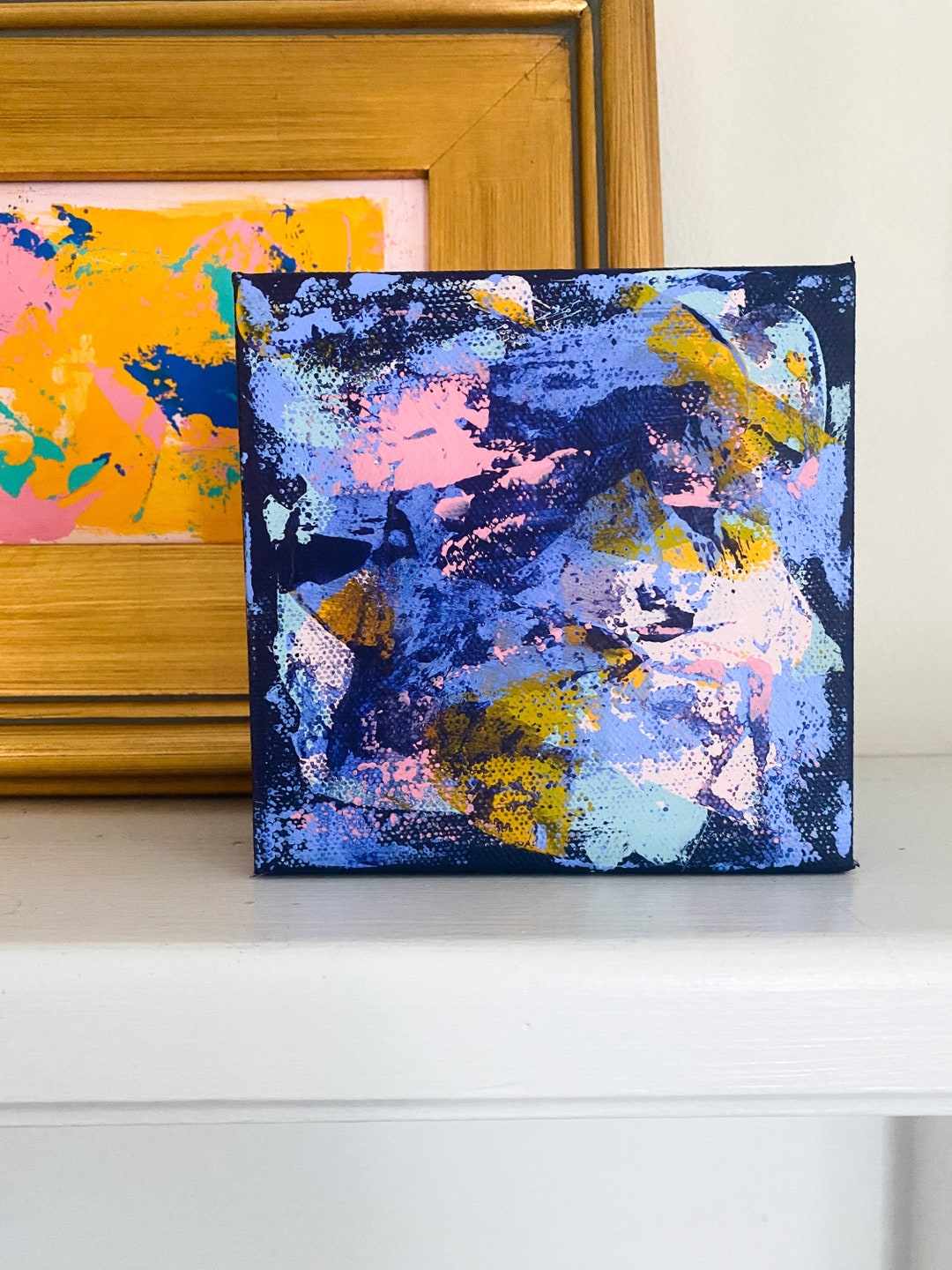 Terrible Twos | Mini Canvas | Original Abstract Art | 5x5x1.5 - Etsy