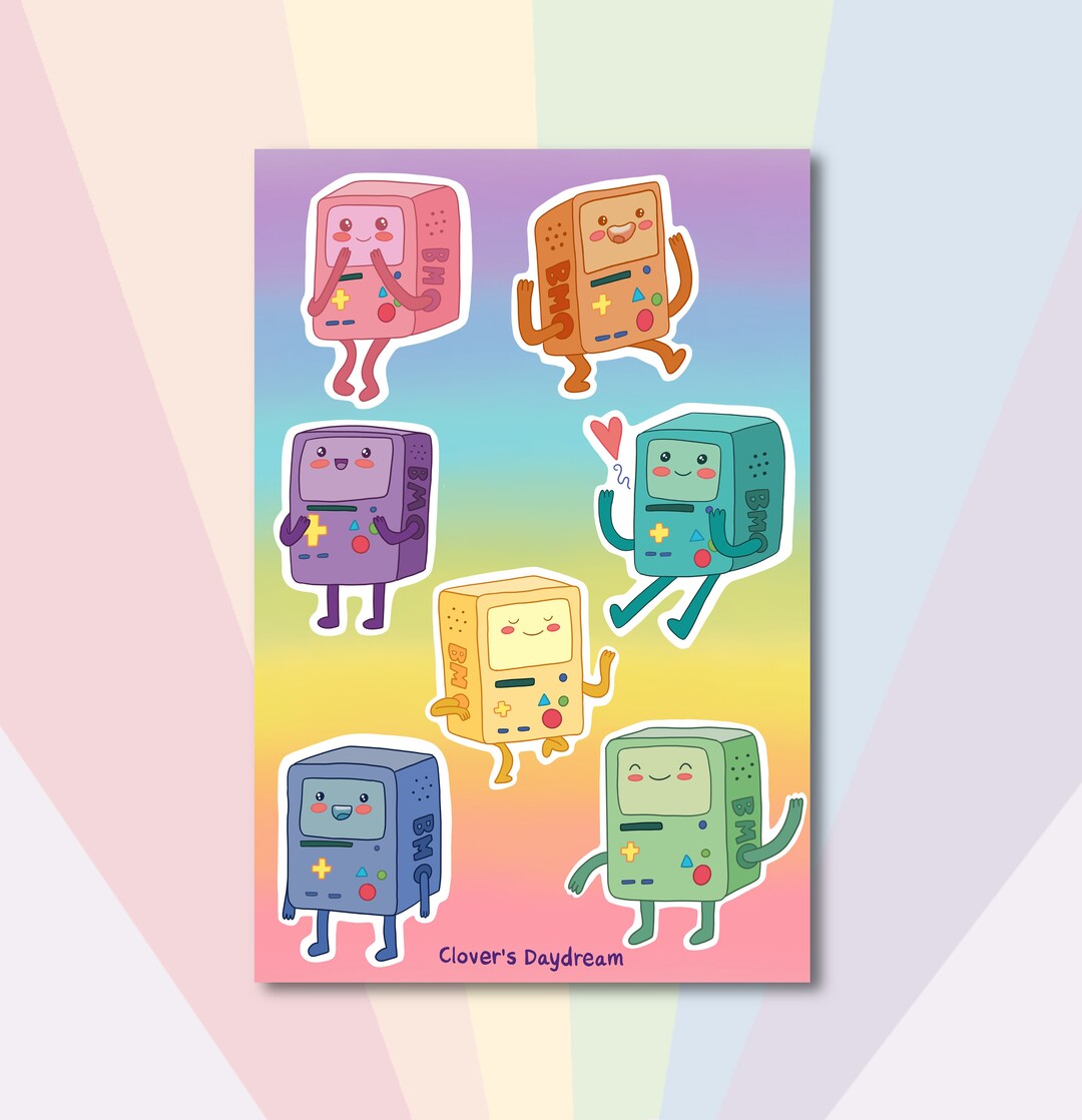 Rainbow BMO Stickers Tiny Vinyl Sticker Sheet Waterproof - Etsy