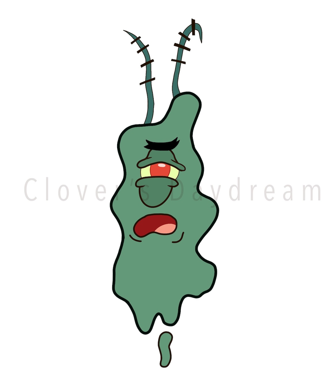 Plankton Squashed Smeared Clear Vinyl Sticker Spongebob | Etsy