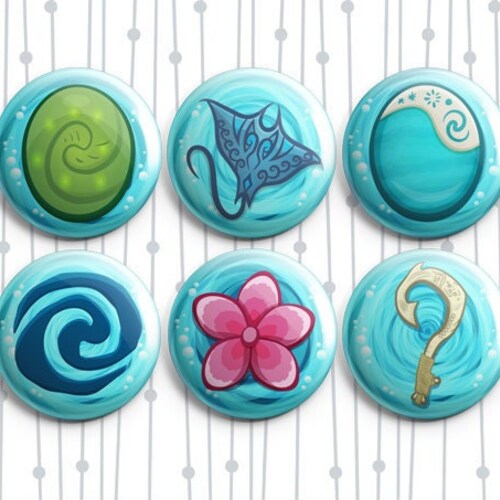 Moana Inspired 6 Pack Pinback Badges / Magnets - Etsy