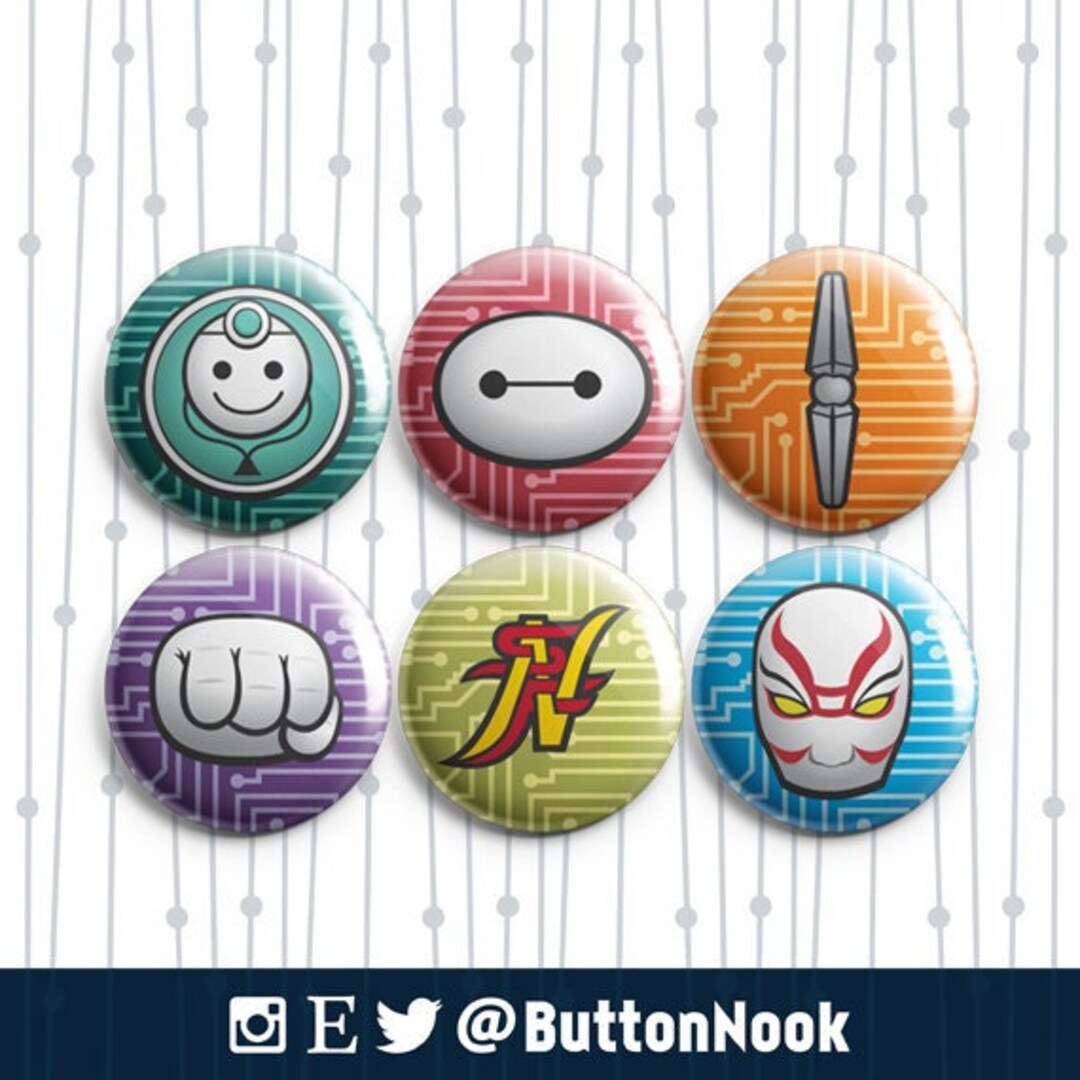 Big Hero 6 Icon Mix 6 Pack Pinback Badges / Magnets - Etsy