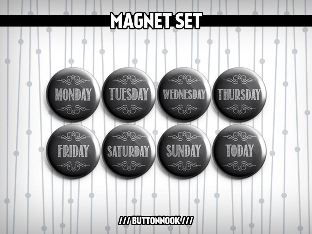 Chalk Vintage Style Days of the Week Organisation 8 Pack - Magnets - Etsy