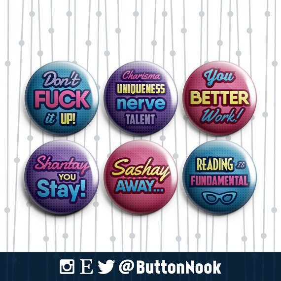 Rupaul's Drag Race Quotes 6 Pack Pinback Badges / | Etsy
