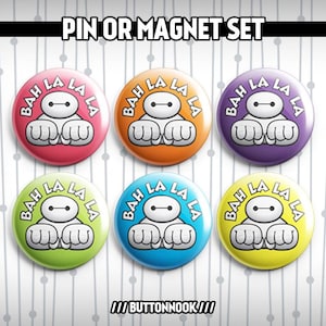 Big Hero 6 Baymax 6 Pack - Pinback Badges / Magnets - Etsy