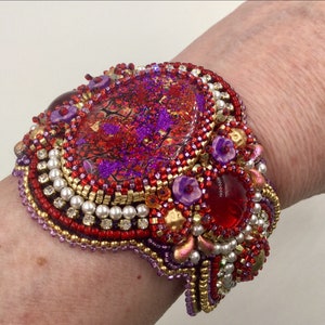 Florida Sunshine Cuff Tutorial, Bead Embroidery Pattern, Bracelet ...