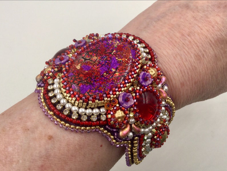 Florida Sunshine Cuff Tutorial, Bead Embroidery Pattern, Bracelet ...