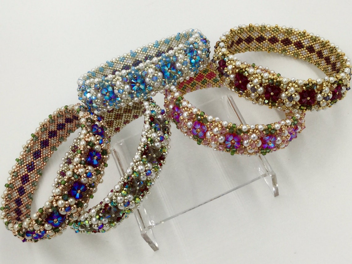 Crystal Garden Bangle Pattern Beading Tutorials Bangle - Etsy
