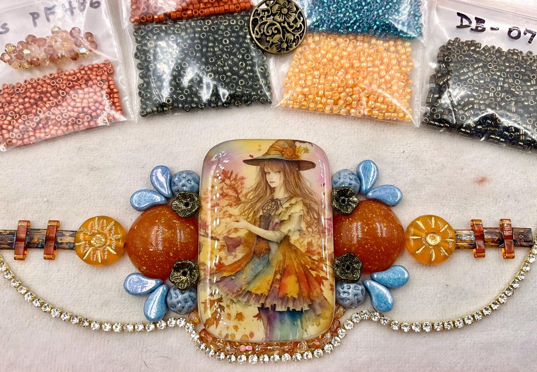 Florida Sunshine Bead Embroidery Bracelet Kit, Beaded Bracelet Kit ...