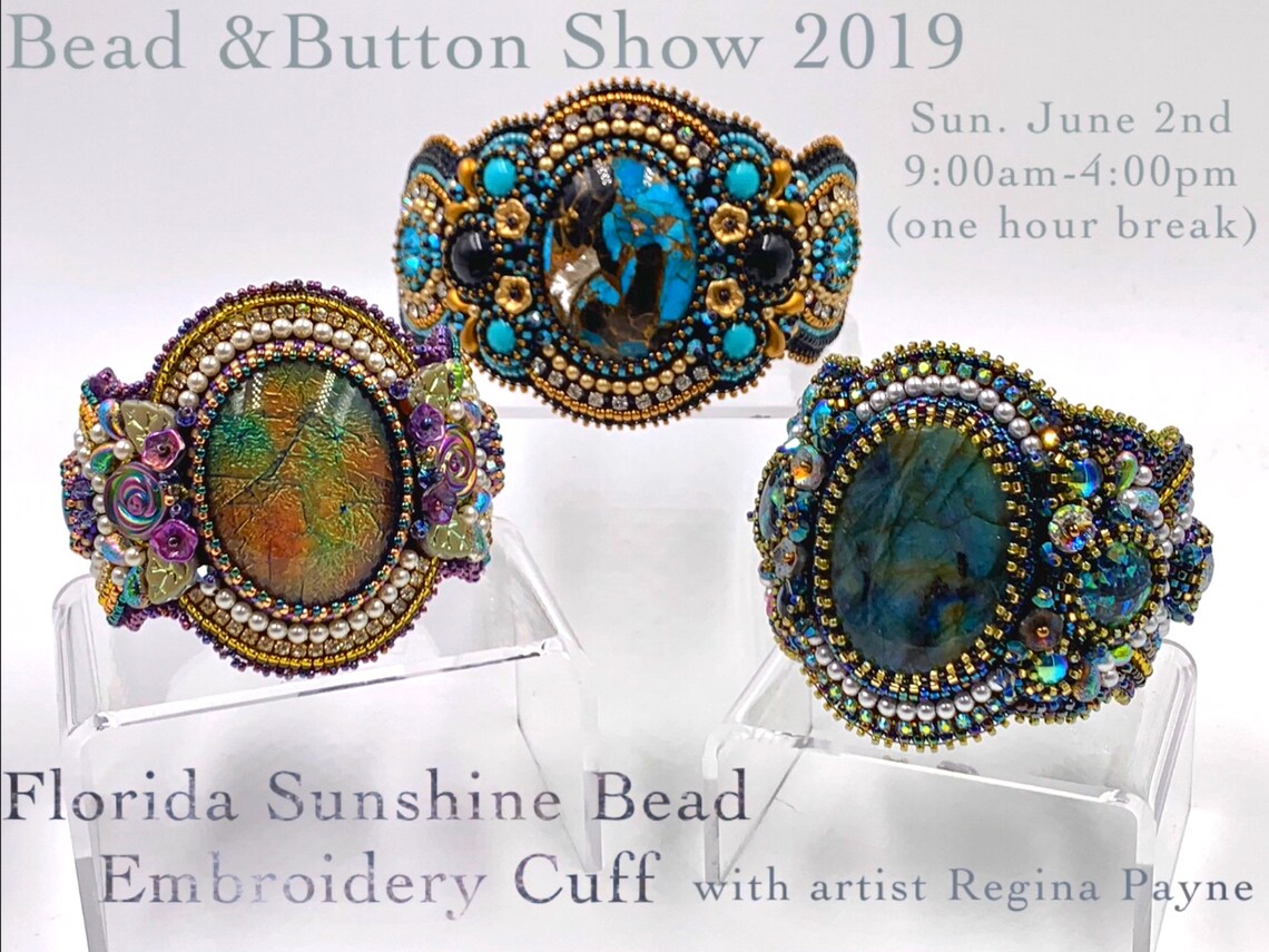 Florida Sunshine Cuff Tutorial, Bead Embroidery Pattern, Bracelet ...