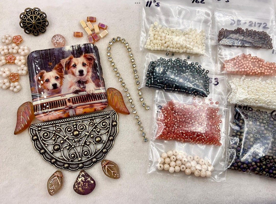 Peaceful Pendant Bead Embroidery Kit, Beaded Kits, Beadwork Kit, Bead ...