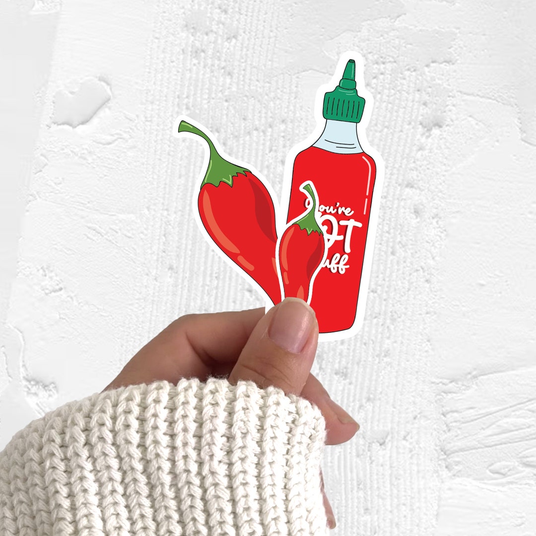 Sriracha Hot Sauce Pepper Stickers - Set of 3 - Funny Stickers, Hot ...
