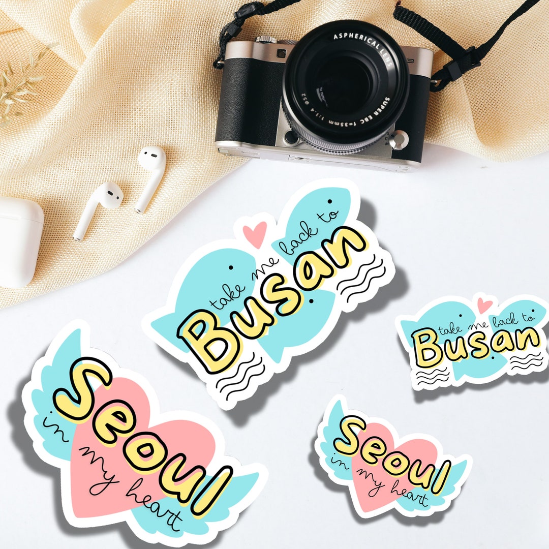 Seoul Busan Korean Travel Sticker Decal for Suitcase Luggage Sticker ...