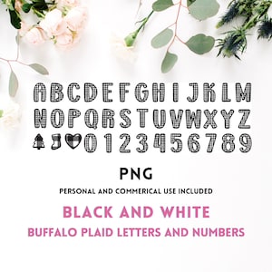 Plaid Buffalo White - Letters and Numbers - Clipart Bundle Alphabet ...