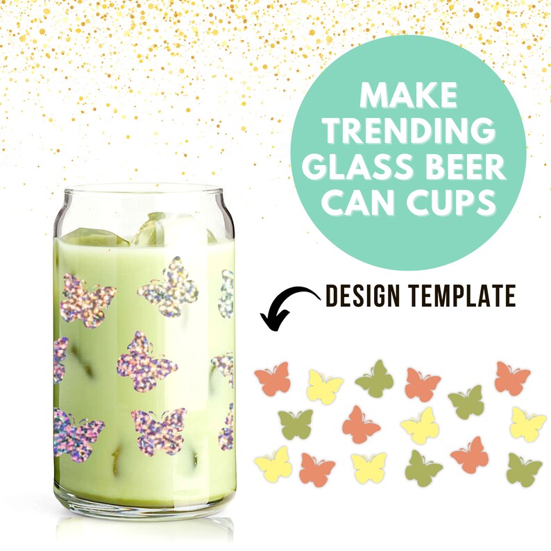 Basic Beer Can Glass SVG Wrap Bundle Stars Flowers Hearts Mini - Etsy