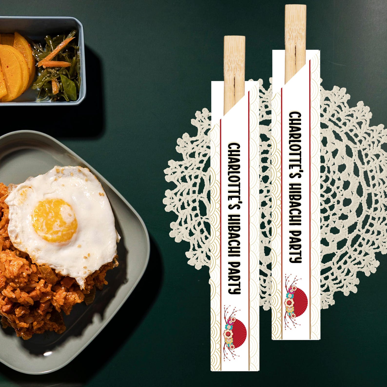 Personalized Chopstick Hibachi Party Teppanyaki Kbbq Asian Theme Red ...