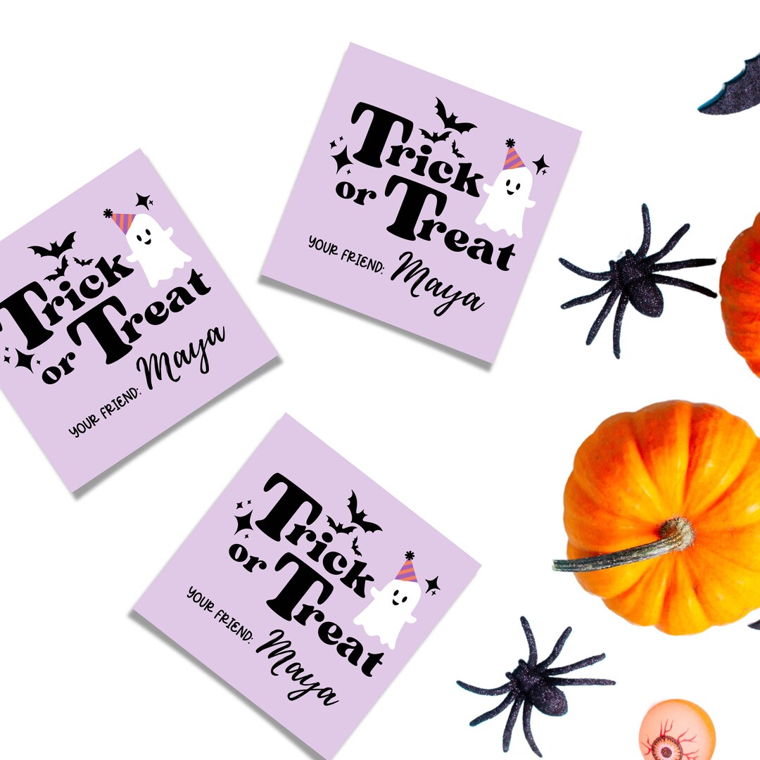 Cute Halloween Treat Bag Stickers Ghost Stickers Trick or Treat ...