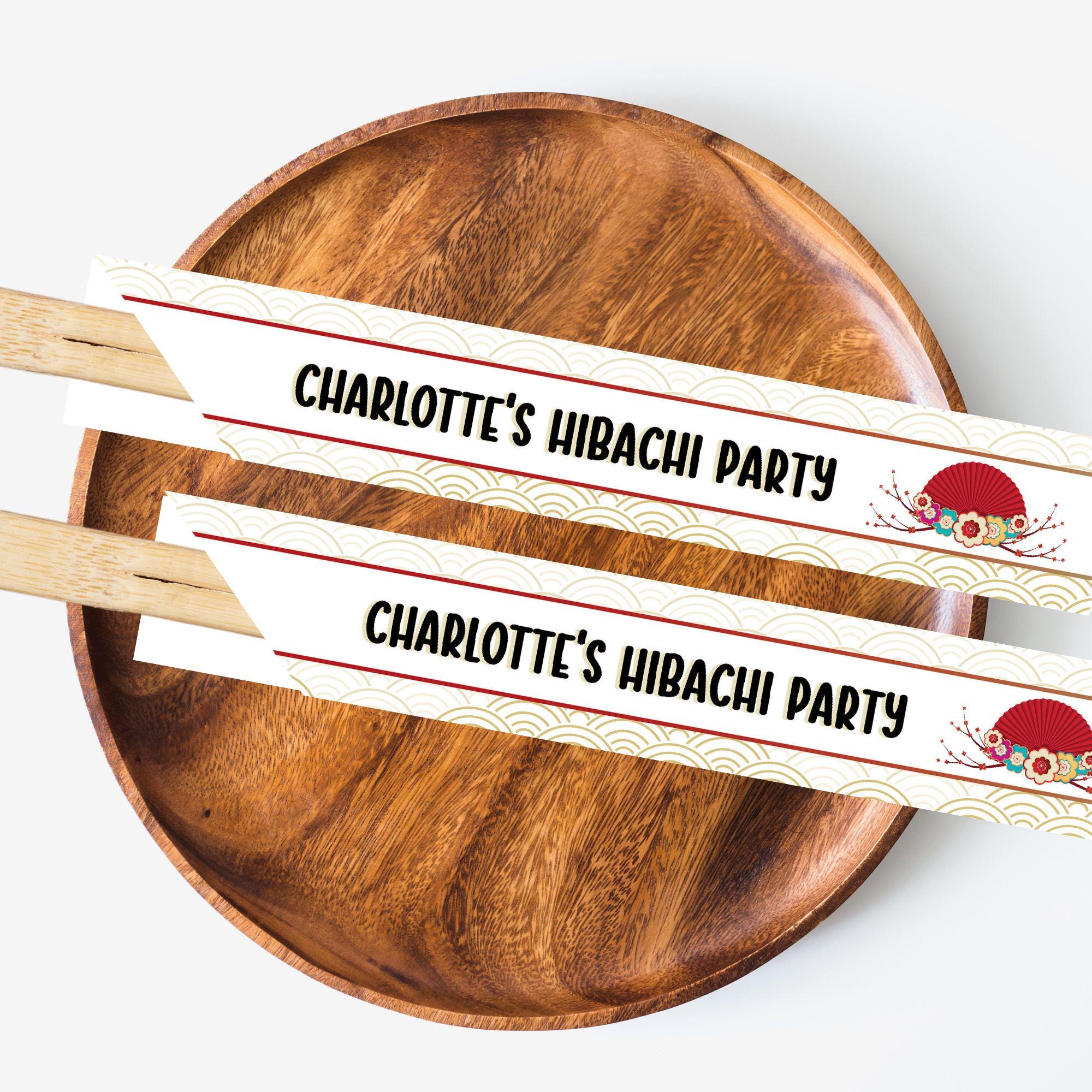 Personalized Chopstick Hibachi Party Teppanyaki Kbbq Asian Theme Red ...