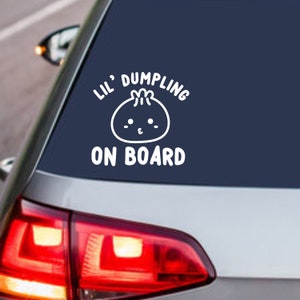 Lil' Dumpling on Board - Baby on Board - Cute Kawaii Dumpling Bao SVG ...