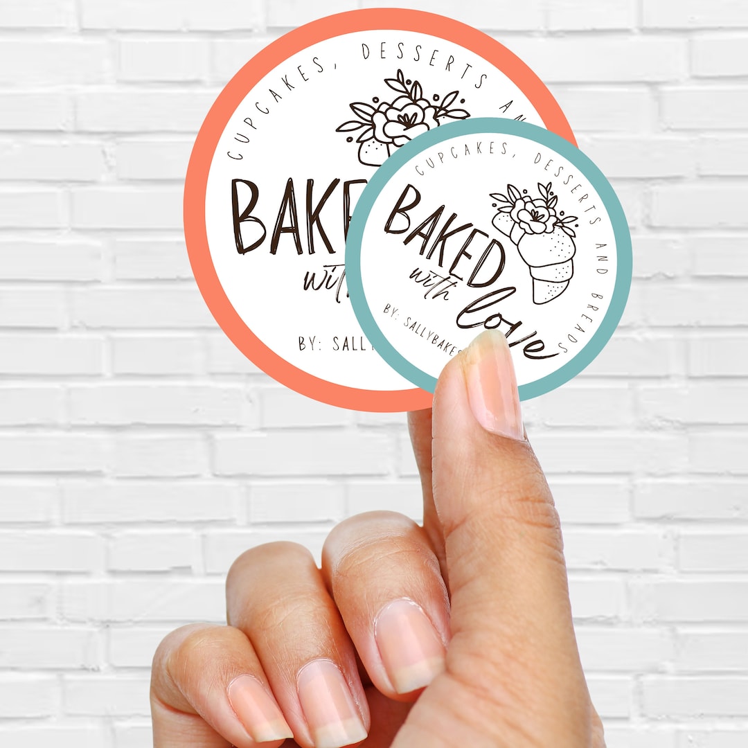 Custom Simple Floral Baked Goods Labels Custom Stickers Made With Love ...
