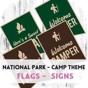 Happy Camper National Park Camp Theme Party | Instant Printable | Label ...