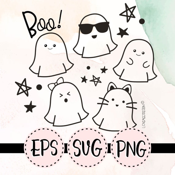 Kawaii GHOST SVG Halloween Decal Svg Files Cricut Files | Etsy
