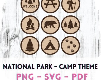 National Park, Camp Theme, Party, Instant Printable, Editable, Digital ...