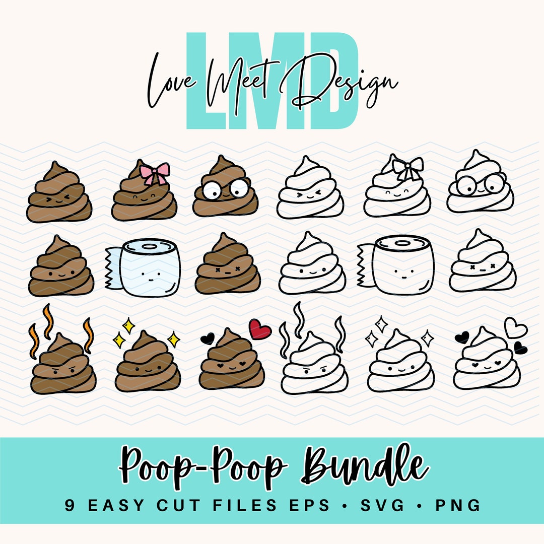 Poop SVG PNG EPS Kawaii Poop Poop Doodle Clipart Cut File Vector Funny ...