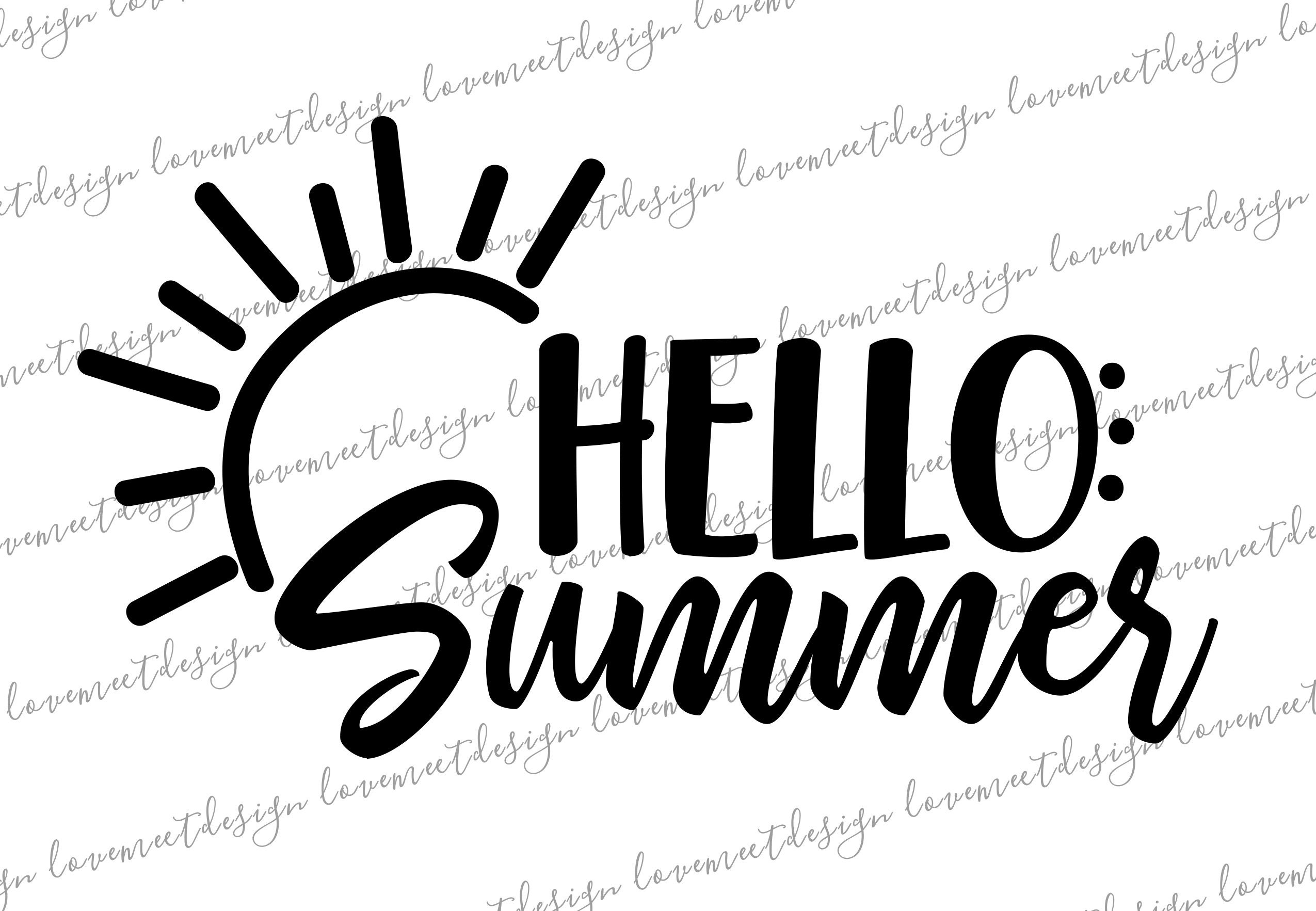 HELLO SUMMER SVG Summer Word Clipart Digital File Cricut Png - Etsy