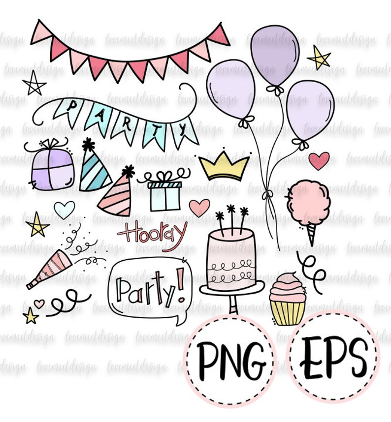 Birthday SVG for Girls – Birthday Doodle Clip Art for Cricut ...